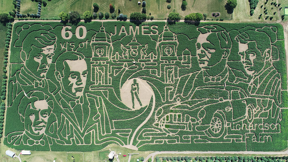 World’s largest corn maze celebrates 60 years of Bond